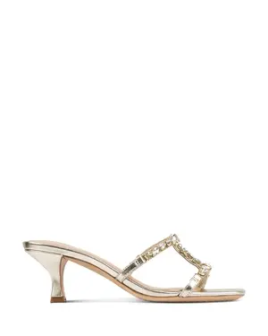 DONALD PLINER Griffon Kitten Heel Sandals - Platinum