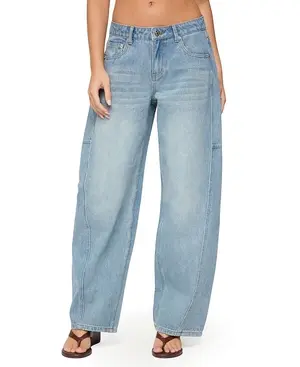 Low-Rise Barrel Fit Jeans
