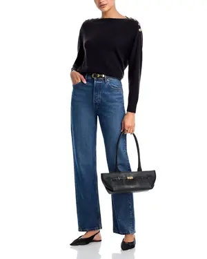 Bloomingdale'S Cashmere Boat Neck Sweater - Black