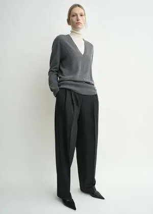 TOTEME Double-pleat Flannel Trousers