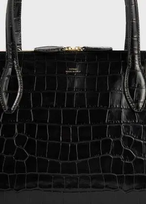 TOTEME Croco-embossed Day Tote - Black