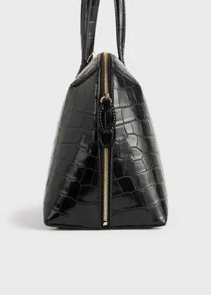 TOTEME Croco-embossed Day Tote - Black