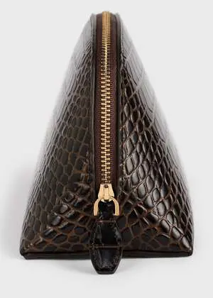 TOTEME Small Croco-embossed Day Pouch - Brown