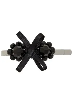 Simone Rocha Bow Flower Crystal-embellished Hair Clip - Black