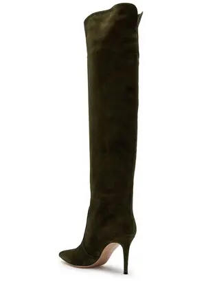 GIANVITO ROSSI Hansen Over-the-knee Suede Boots - Khaki