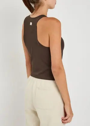 Vuori Pose Plyo Ribbed Tank - Brown