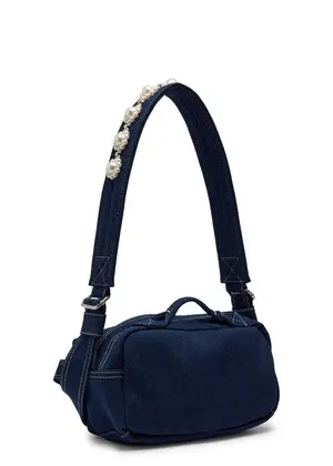 Simone Rocha Bow Embellished Denim Cross-body Bag