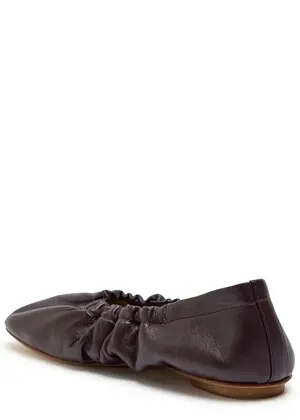 Le Monde Beryl Mica Gathered Leather Ballet Flats