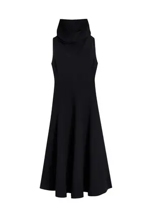 Jacquemus La Robe Triangle Crepe Midi Dress - Black