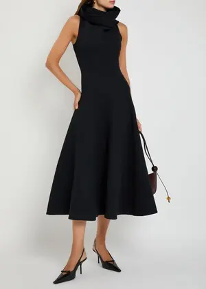 Jacquemus La Robe Triangle Crepe Midi Dress - Black