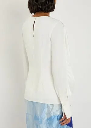 Erdem Draped Crepe Top