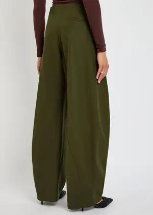 Alaïa Twisted Barrel-leg Cotton Trousers