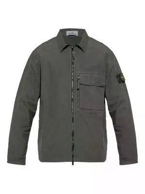 Stone Island Patch Pocket Zip-up Shirt Jacket - Grey