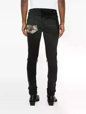 Amiri Patchwork Distressed Cotton Jeans