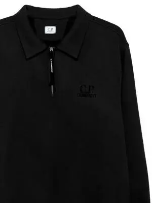C.P. COMPANY Polo-neck Half-zip Sweatshirt - Black