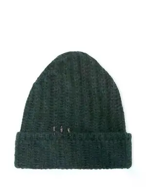 Ermanno Scervino Jewel-embellished Ribbed Beanie - Green