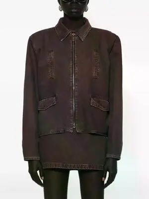 Magda Butrym Zip-front Denim Jacket - Brown