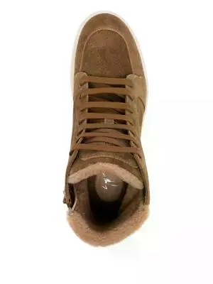GIUSEPPE ZANOTTI Lace-up High-top Sneakers - Brown