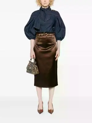 Dolce & Gabbana Satin Midi Skirt