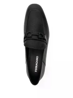 FERRAGAMO Gancini Ornament Loafers - Black