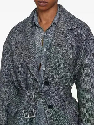 Ermanno Scervino Herringbone-pattern Belted Coat