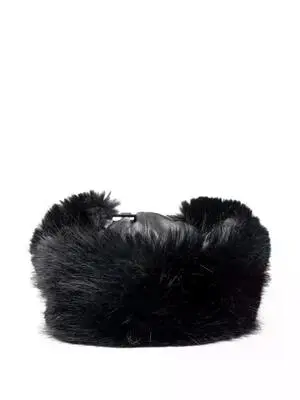 Vaquera Faux Fur-trimmed Leather Hat