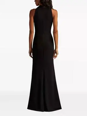 Tadashi Shoji Satin-collar Embellished Gown