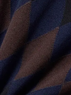 Proenza Schouler Vivian Argyle Wool And Silk-blend Sweater - Blue