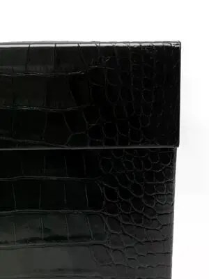 TOM FORD Crocodile-pattern Flap Portfolio - Black