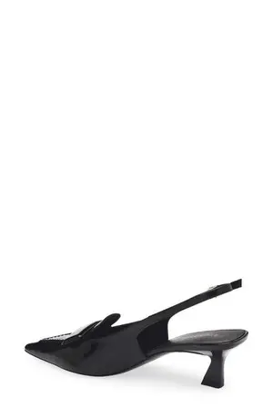 STUART WEITZMAN Sovinnie Patent Leather Slingback Loafer Pumps - Black