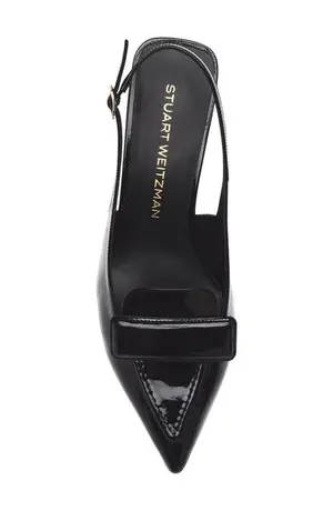 STUART WEITZMAN Sovinnie Patent Leather Slingback Loafer Pumps - Black
