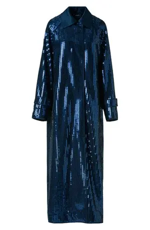 Akris Estelle Sequin Long Coat
