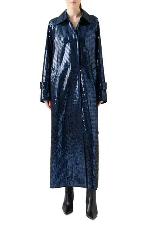 Akris Estelle Sequin Long Coat