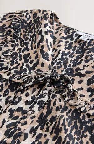 NEXT Long Sleeve Leopard Print Mini Dress