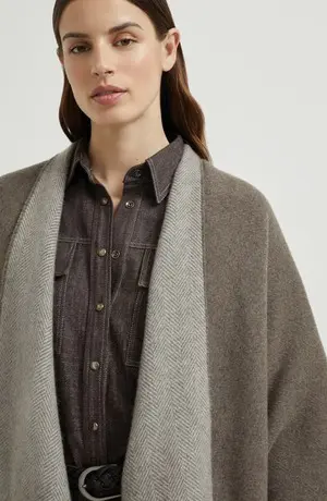 Brunello Cucinelli Cashmere Flannel Poncho