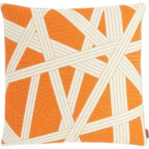Missoni Nastri Cushion 40x40 Cm With Stitching - Orange