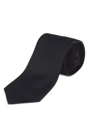 Alexander McQueen Crystal Embellished Silk Twill Neck Tie - Black