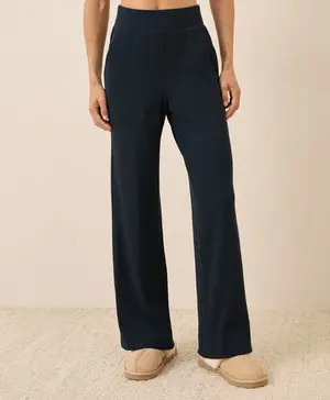 PACT Dream Rib Wide Leg Lounge Pant - Midnight Blue