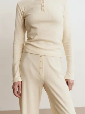 VIR VITA Pointelle Lounge Pant - Butter