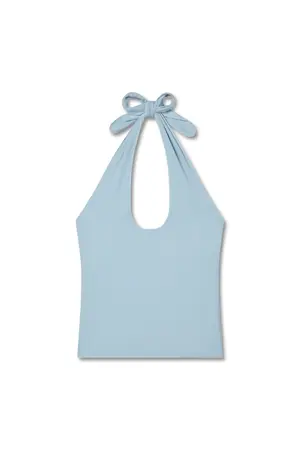 VIR VITA Pauline Halter Top - Baby Blue