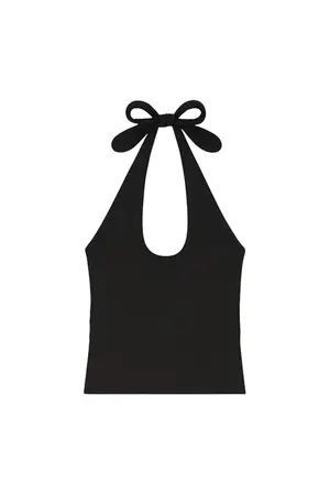 VIR VITA Pauline Halter Top - Black