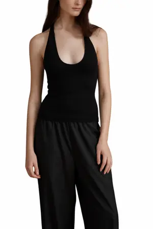 VIR VITA Pauline Halter Top - Black