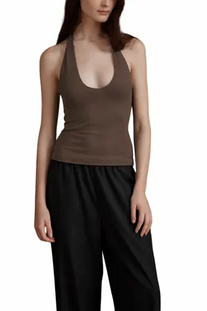 VIR VITA Pauline Halter Top - Chesnut