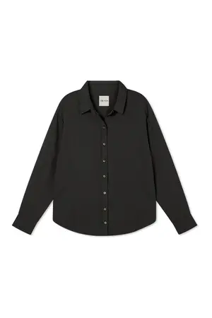 VIR VITA Cecile Oversized Linen Shirt - Black