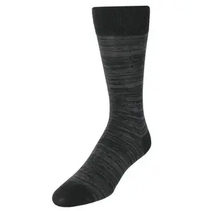 Trafalgar Marius Marled Patterned Mid-Calf Socks Black And Charcoal