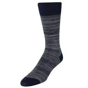 Trafalgar Marius Marled Patterned Mid-Calf Socks Navy And Gray