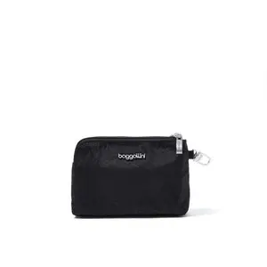 BAGGALLINI On The Go Daily Rfid Zip Pouch - Black Cheetah Emboss