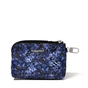 BAGGALLINI On The Go Daily Rfid Zip Pouch Indigo Petal