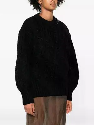 Simone Rocha Embellished Cable-knit Sweater