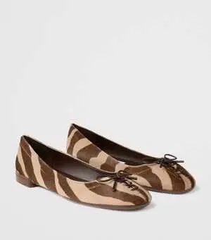 JIMMY CHOO Scarlett Zebra-print Ballet Flats - Brown